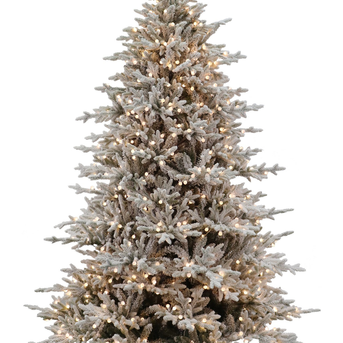 Puleo International 7.5ft Pre-Lit Arcadia Pine Flocked PE/PVC Tree Wit ...