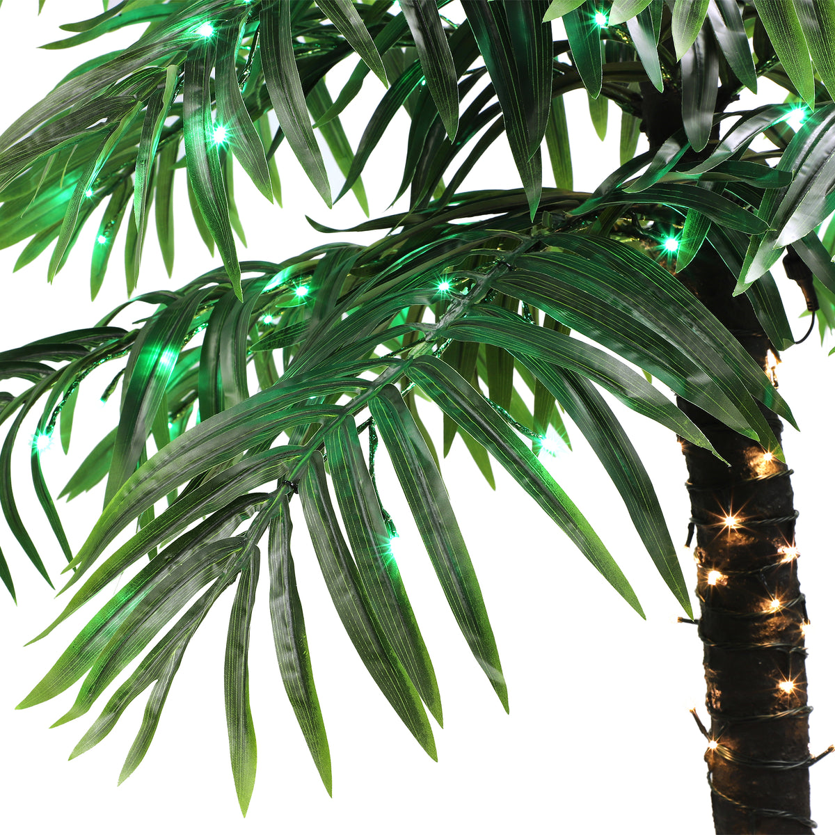 8 ft Pre-Lit Palm Tree with 192 Green & Warm White LED Lights – House ...