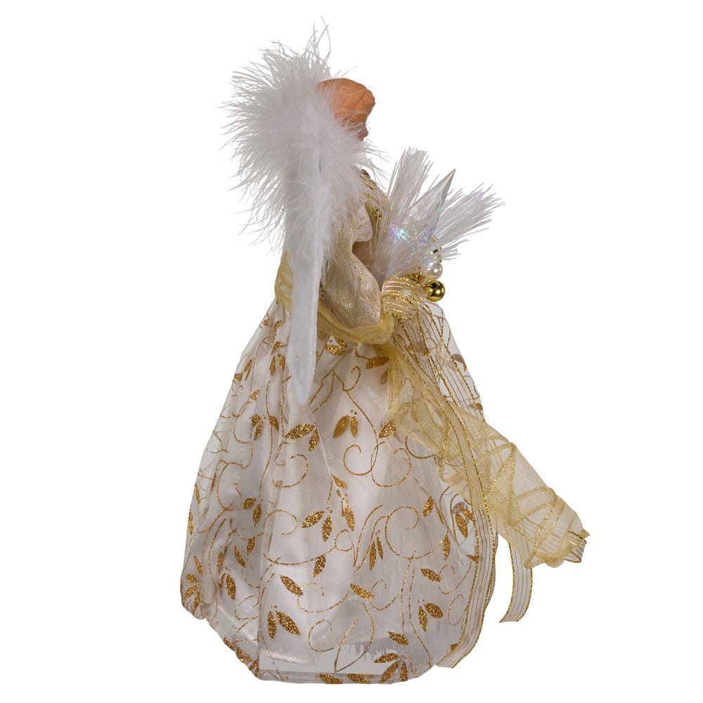 Kurt Adler 12-Inch Battery-Operated Fiber Optic Gold Angel Tree Topper ...