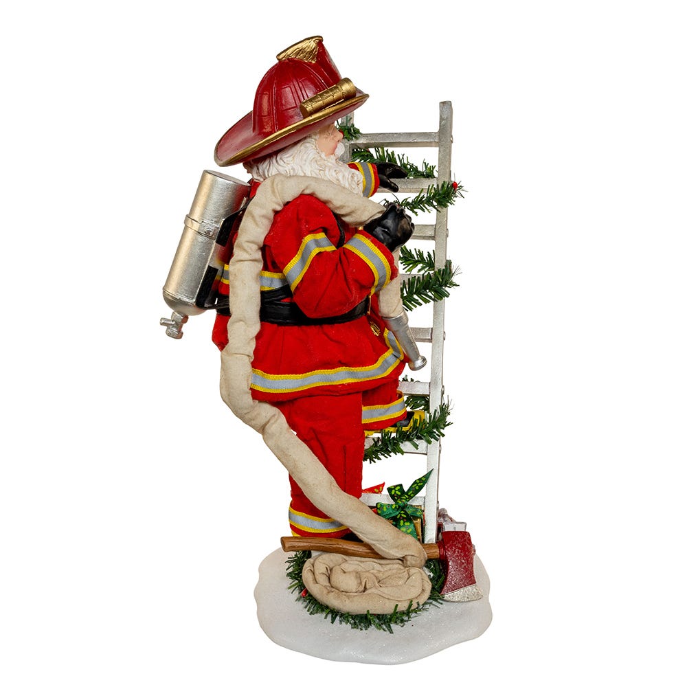 Kurt Adler 11.5-Inch Fabriché Fireman Santa On Ladder #FA0199 – House ...