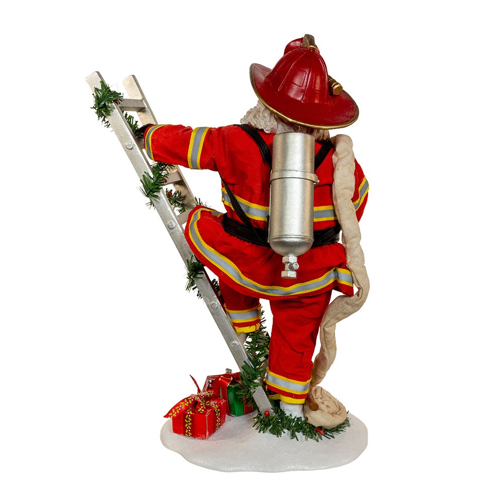 Kurt Adler 11.5-Inch Fabriché Fireman Santa On Ladder #FA0199 – House ...
