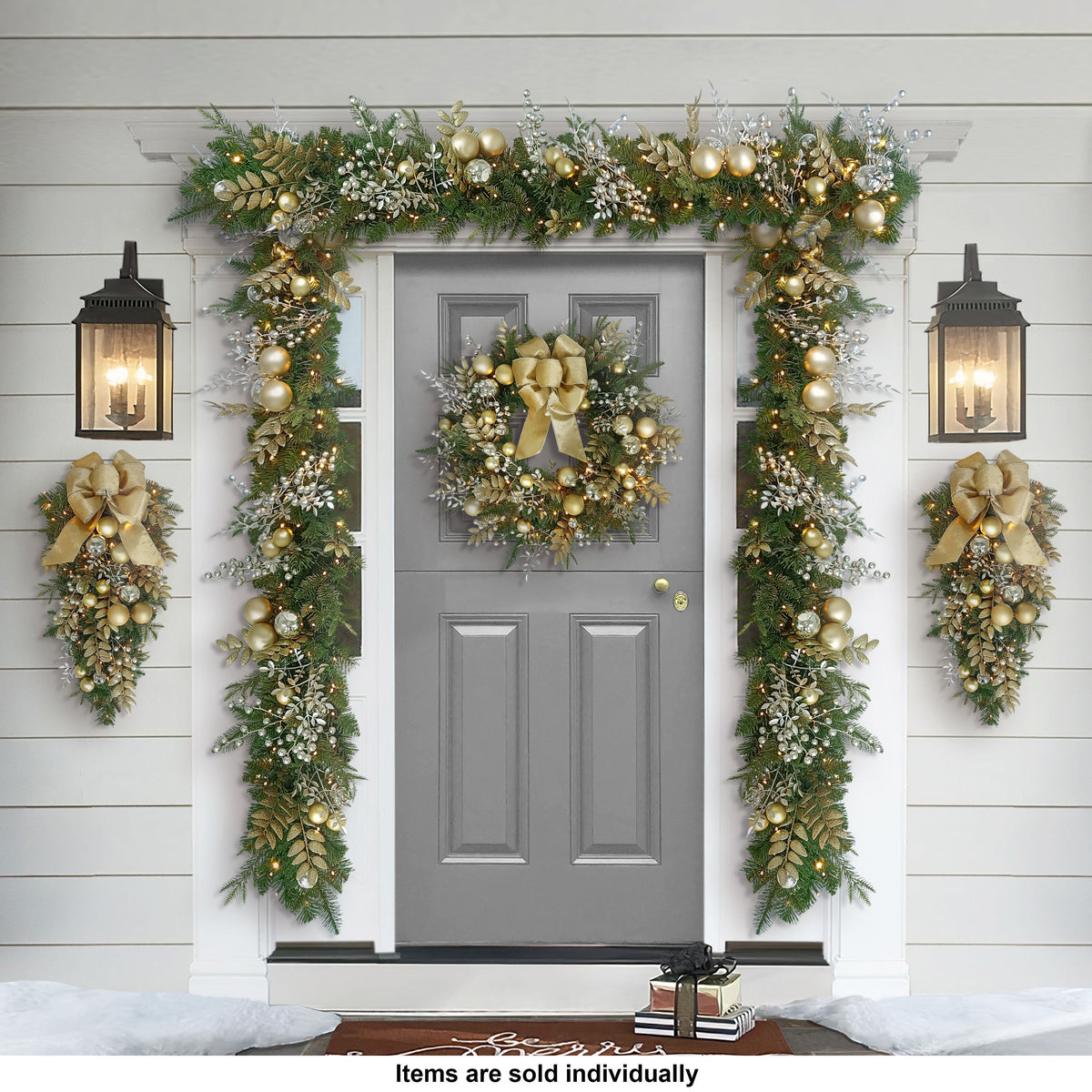 28" Battery-Operated Pre-Lit Decorated Artificial Swag – House of Holiday