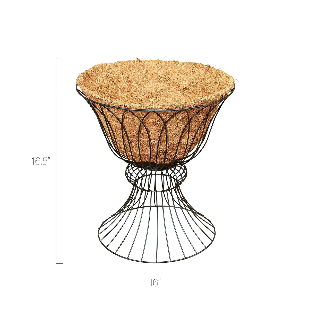 16.5 in Round Black Metal Wire Planter – House of Holiday