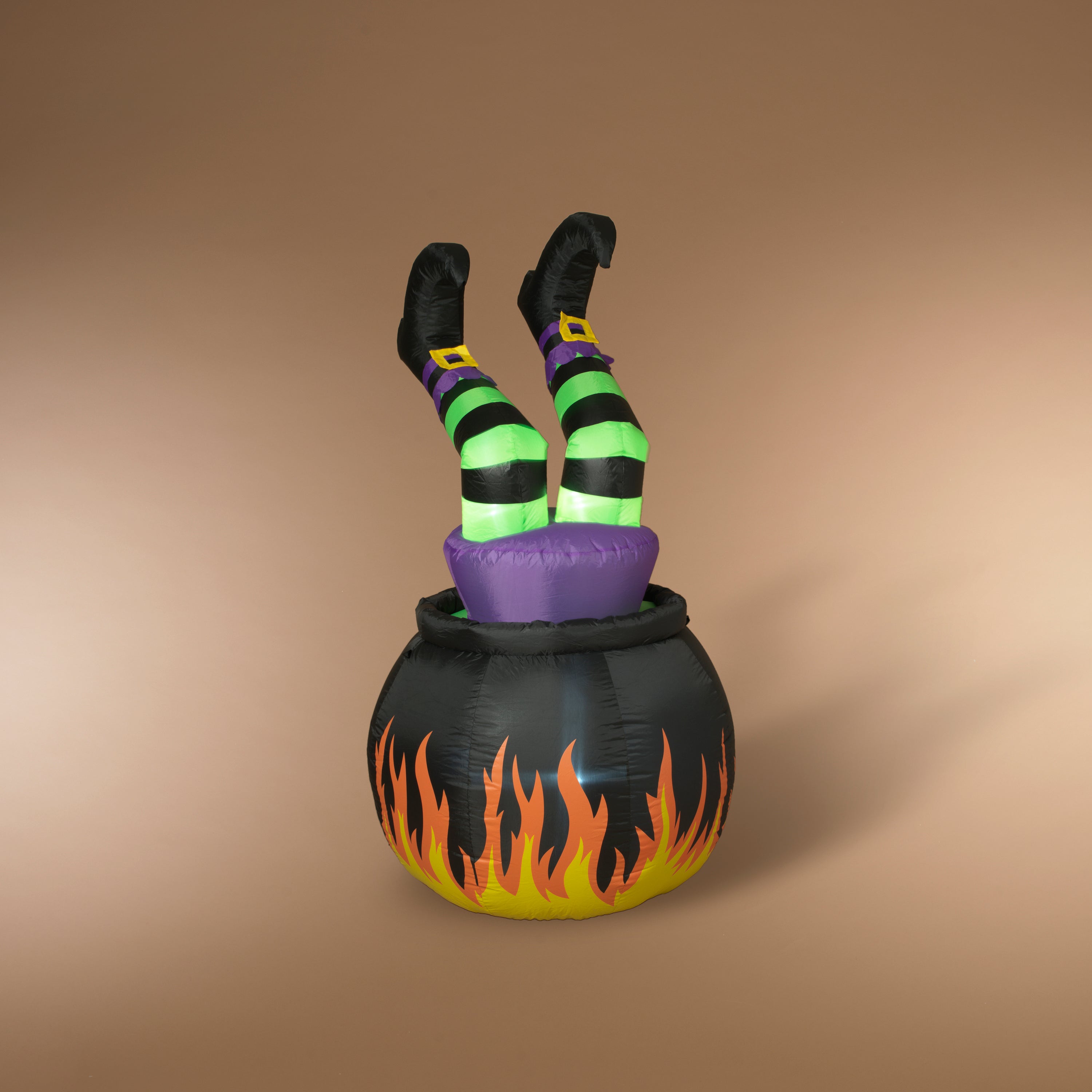 Spooky 5 Foot Electric Animated Inflatable Halloween Witch in Cauldron ...
