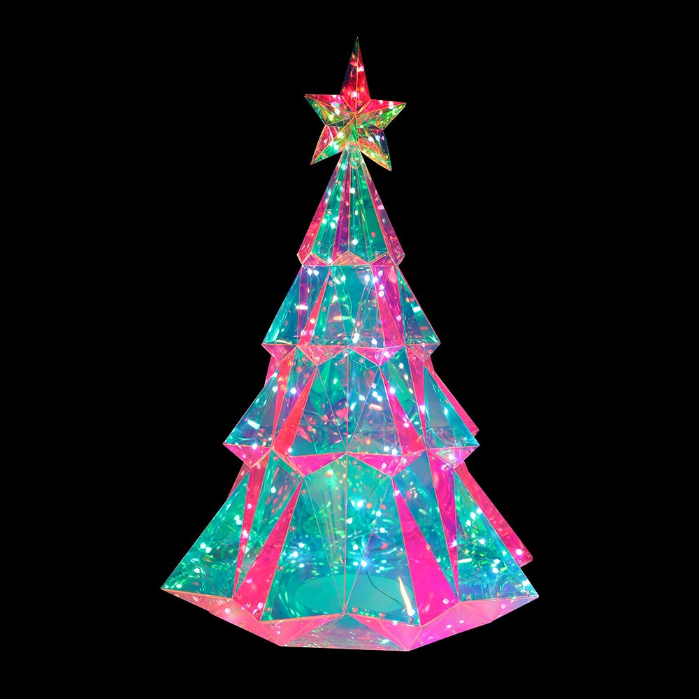 Kurt Adler 25.5-Inch Pre-Lit Multifunction RGB Smart Holographic ...