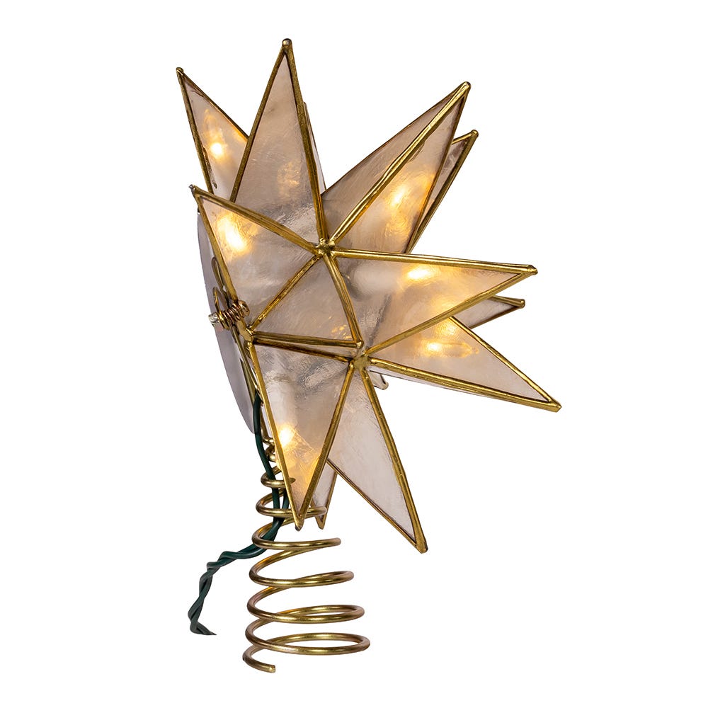Kurt Adler 10-Light LED 15-Point Gold Sputnik Capiz Tree Topper # ...