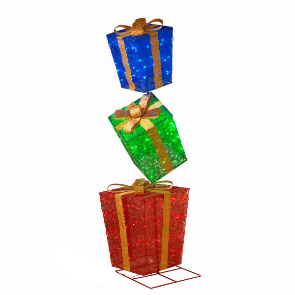 Electric 3-Stacked Glittering Gift Boxes – House of Holiday