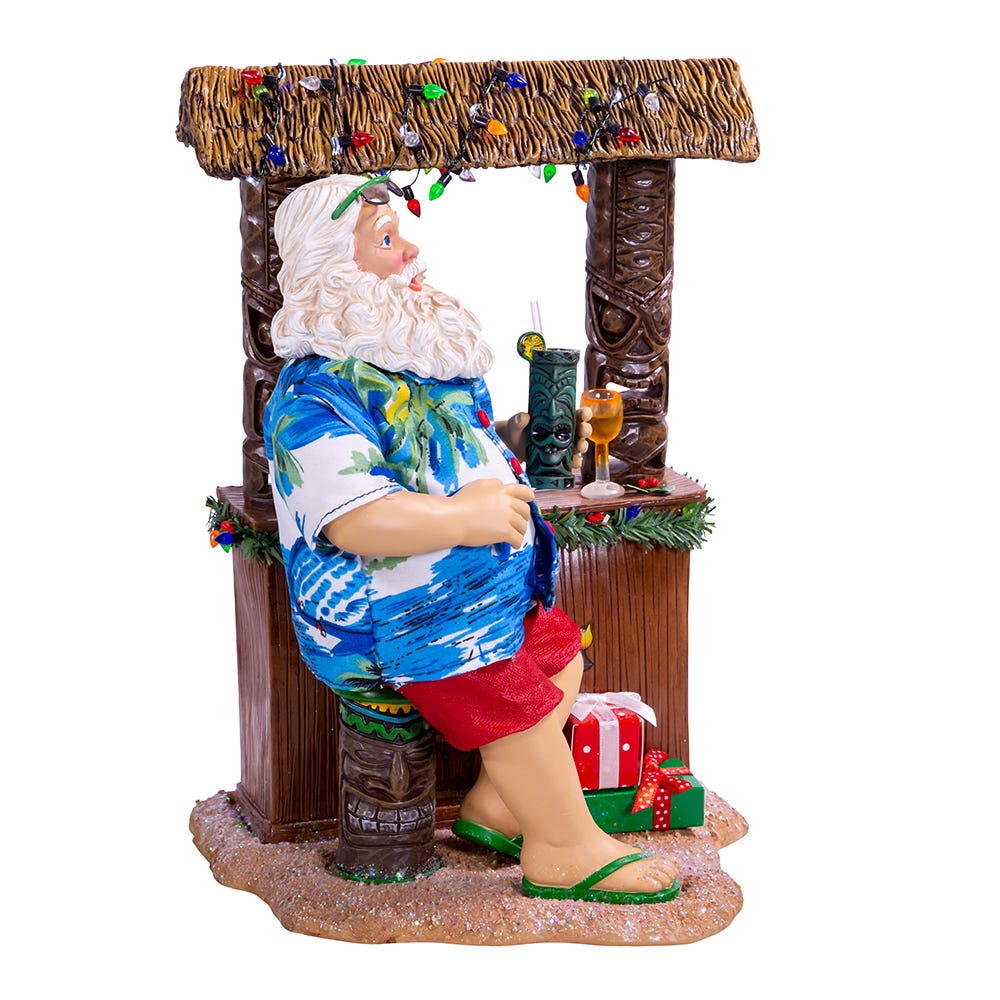Kurt Adler 11-Inch Fabriché™ Beach Santa Sitting At Tiki Bar C2519 ...