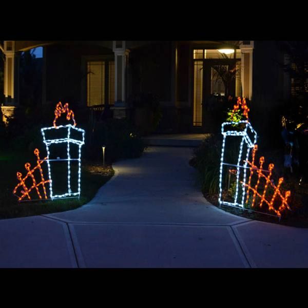 LED CEMETERY FENCE DISPLAY #LED-HWCMFNC – House of Holiday