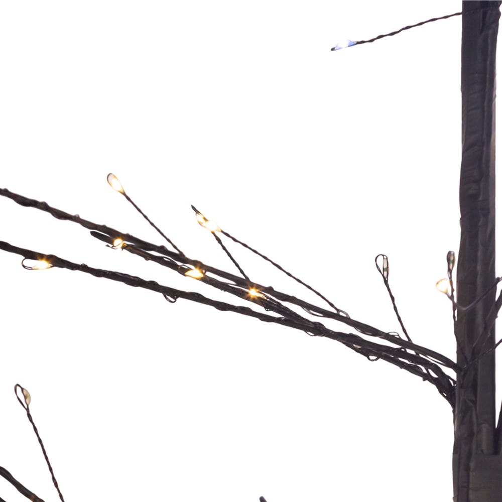 Kurt Adler 3-Foot Black Twig Tree with Warm White Cool White Twinkle ...