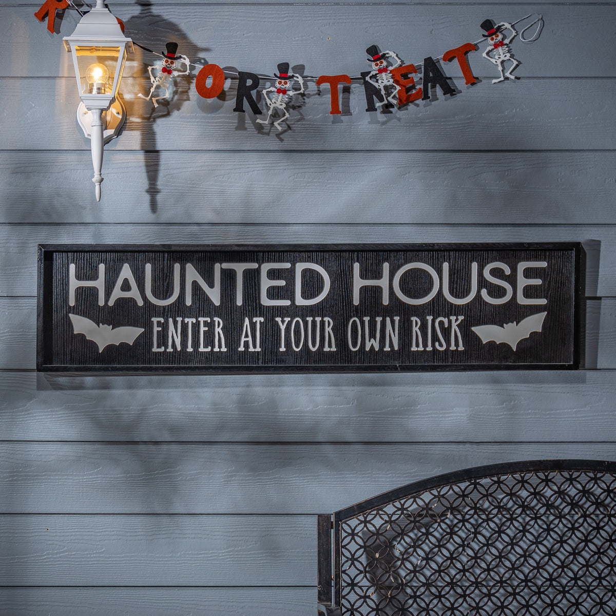 Haunted House Wooden Spooky Halloween Decor Wall Sign, 48 in. – House ...
